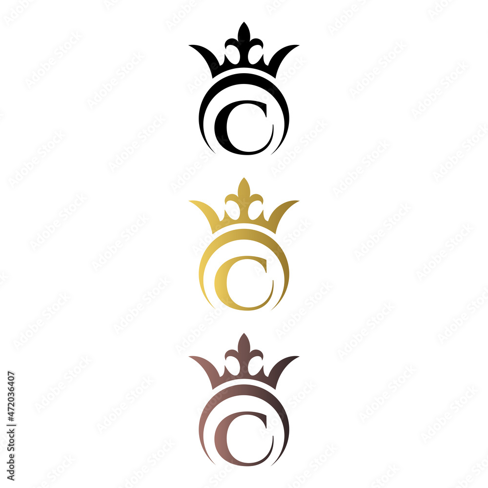letter C with crown luxury logo letter mark free stock vector Stock ...