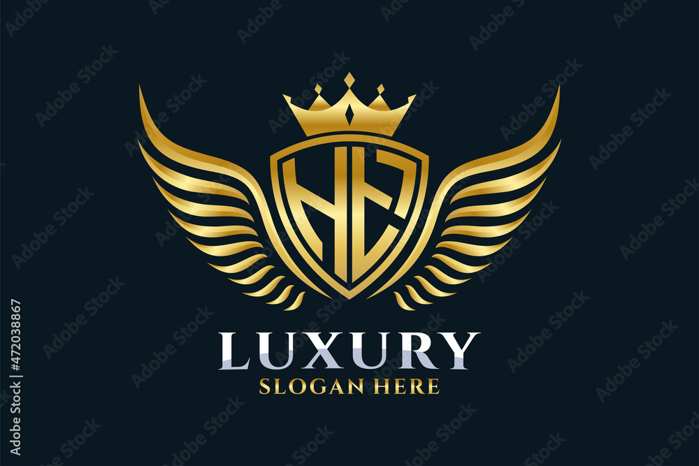 Luxury royal wing Letter HT crest Gold color Logo vector, Victory logo ...