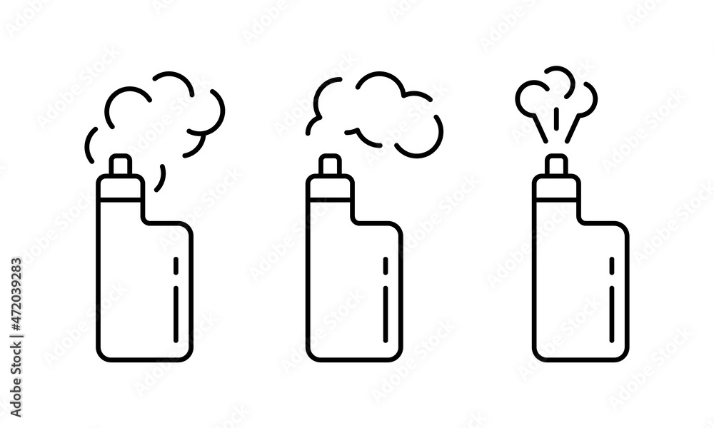 Vape linear icons set. Outline simple vector of electronic cigarette ...