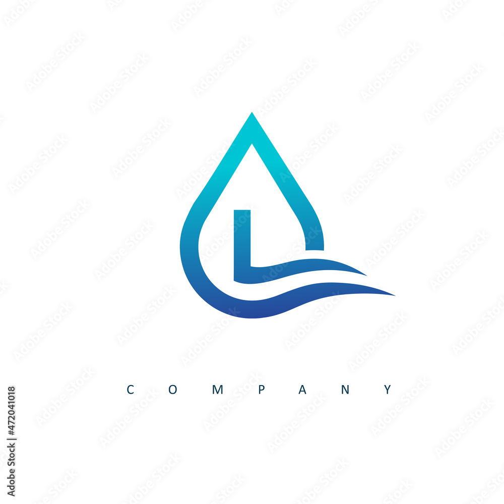 Initial L water logo design Stock Vector | Adobe Stock