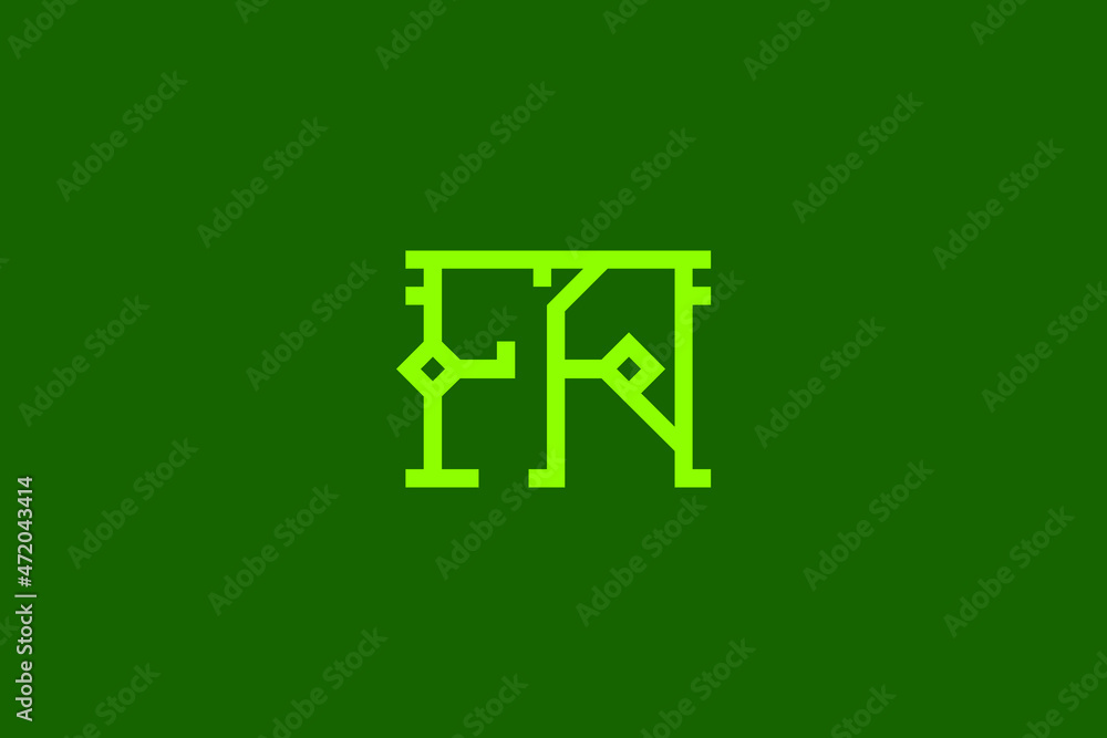 special unique initial FA logo and AF logo design. FA letter minimal ...