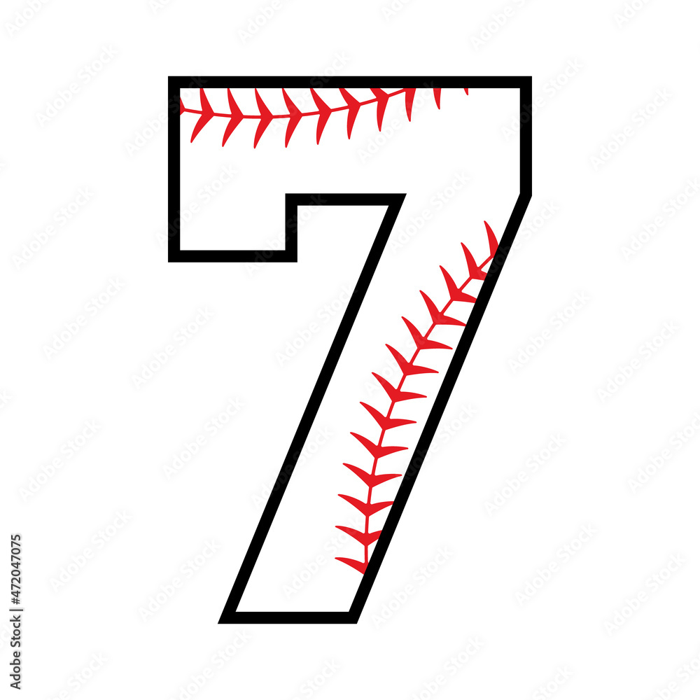 Baseball number 7 icon. Clipart image isolated on white background ... Baseball number 7 icon. Clipart image isolated on white background ...