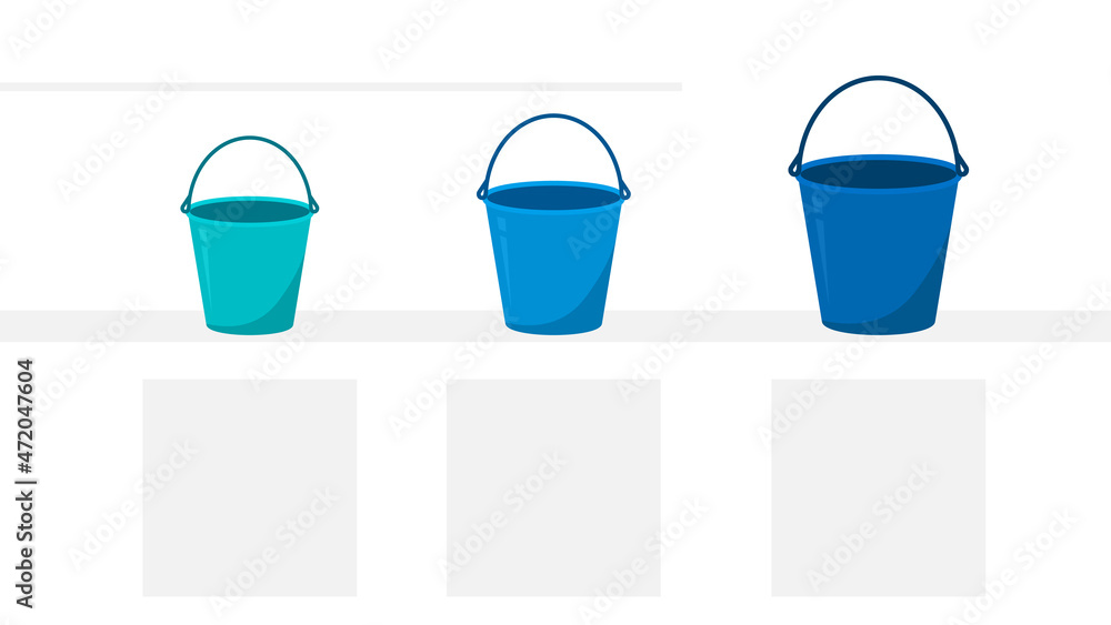 Three buckets growth slide template. Clipart image Stock Vector | Adobe ...