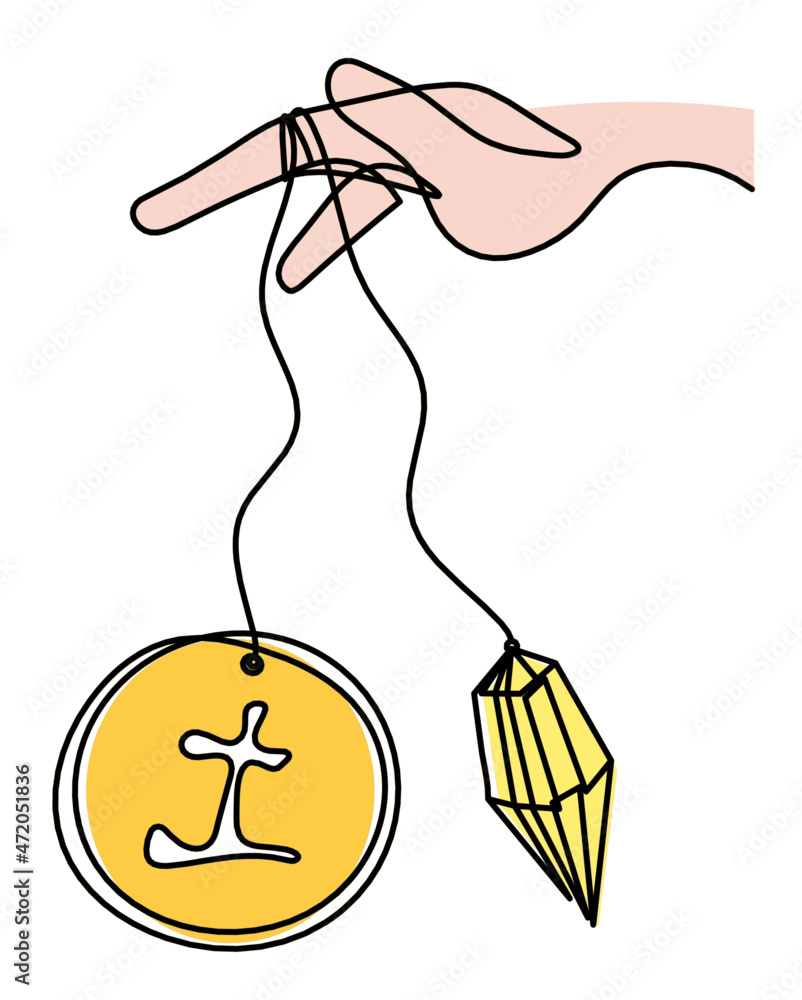 Abstract hand with element of earth in feng shui (hieroglyph means ...