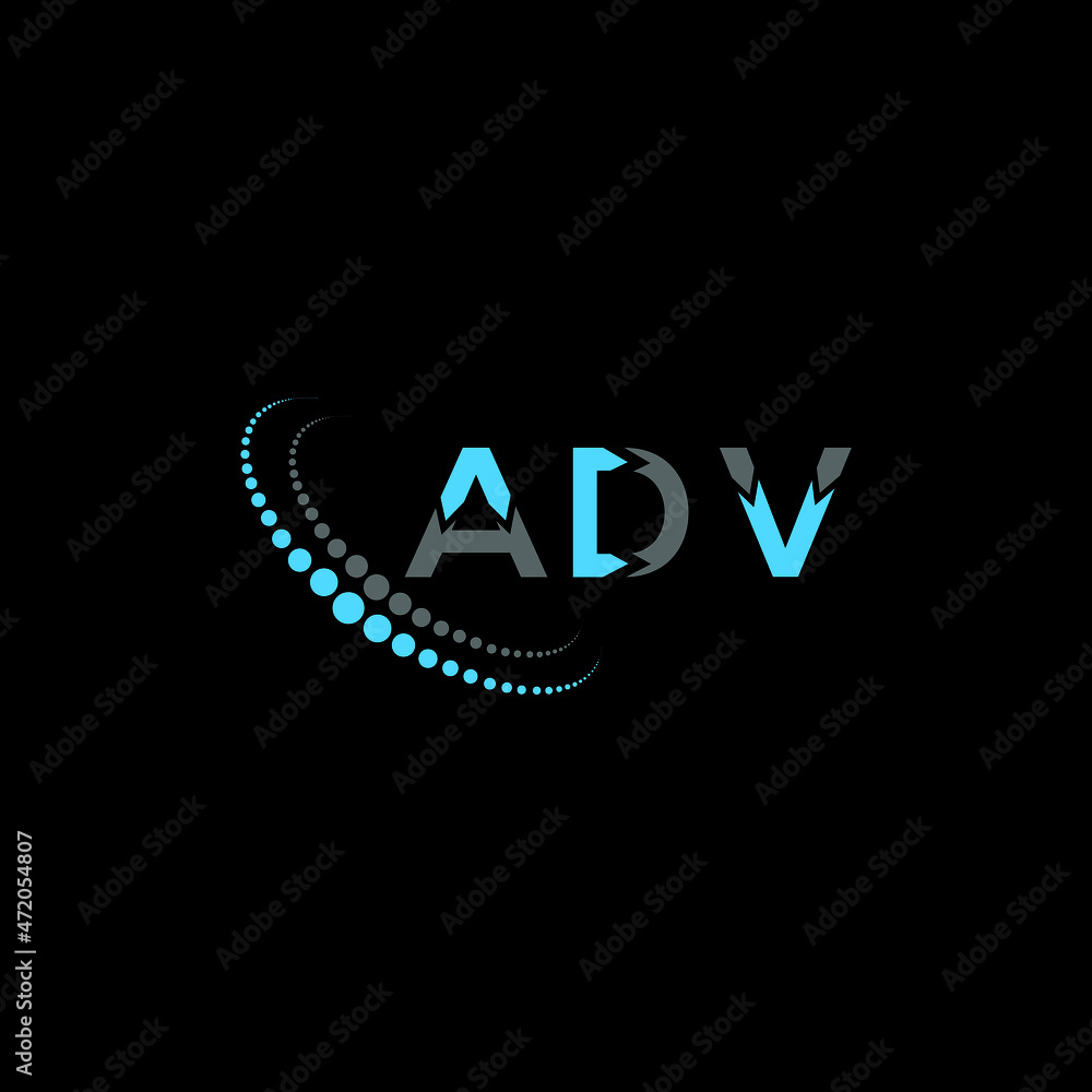 ADV letter logo design on black background.ADV creative initials letter ...