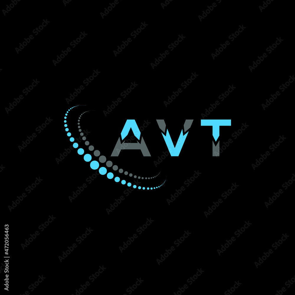AVT letter logo design on black background.AVT creative initials letter ...