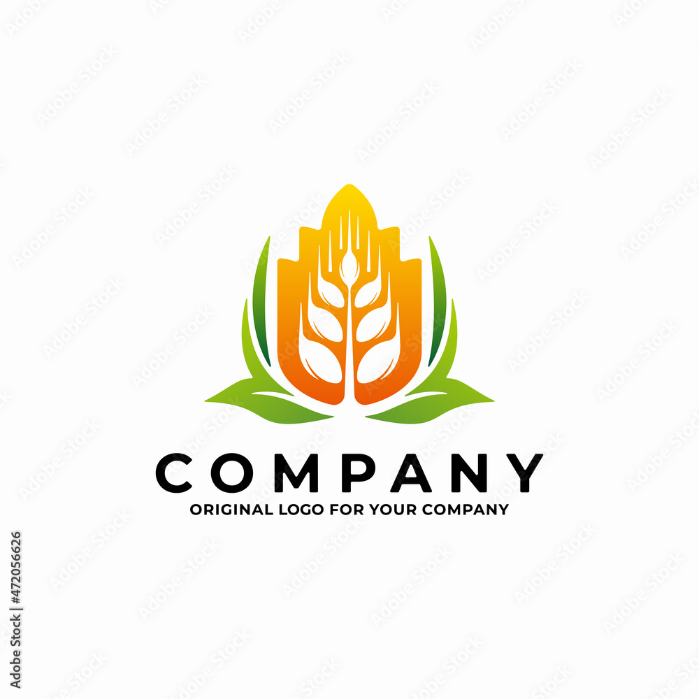 Nature wheat, grain logo design template. Stock Vector | Adobe Stock