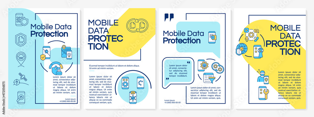 Mobile devices digital safety tips brochure template. Flyer, booklet ...