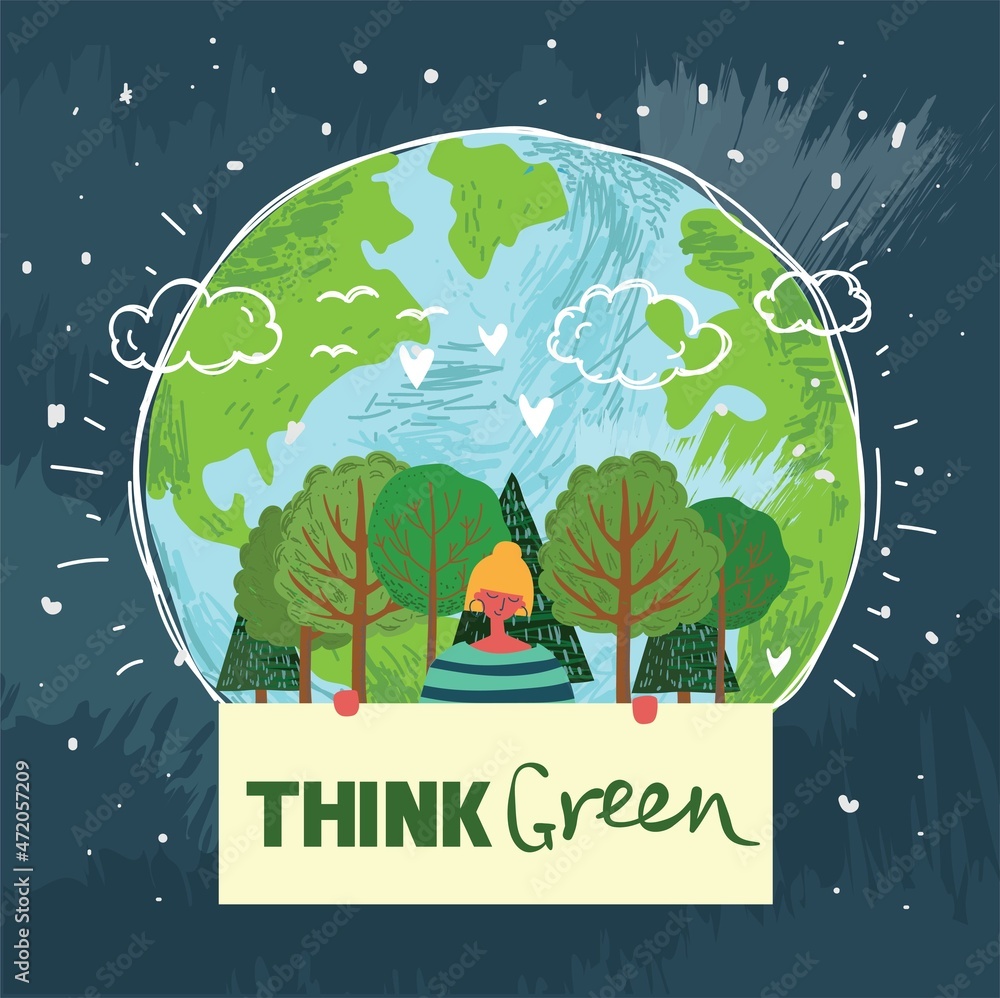 People Characters trying to Save Planet Earth. Global Warming and ...