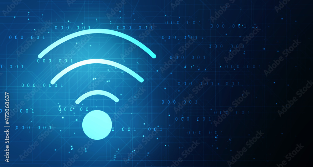 2d illustration WiFi symbol sign Stock Illustration | Adobe Stock
