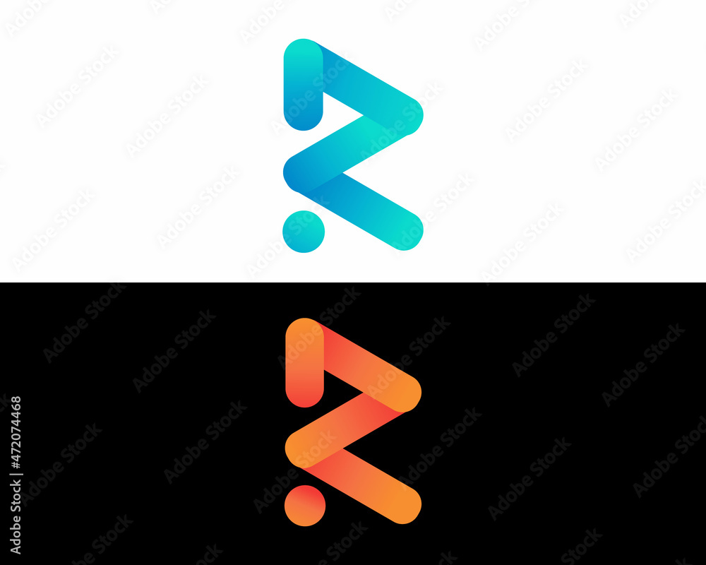 Digital Letter R Logo Template Design Vector Illustration. Stock Vector ...