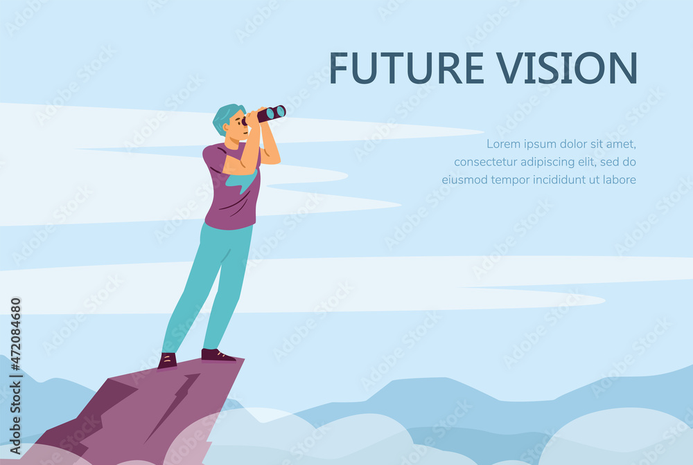 Future vision and career options concept of web page, flat vector ...