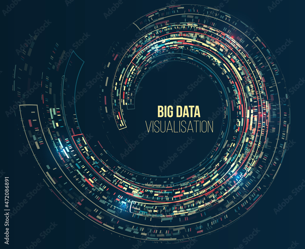 Data Stream In The Form Of An Array Of Circles And Binary Code Vector Database Background Big