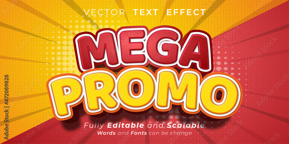 Mega promo Text effect Editable 3d text style suitable for banner ...