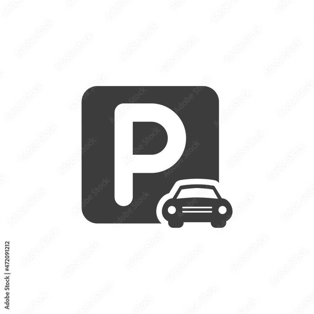 Vector sign of the parking sign symbol is isolated on a white ...
