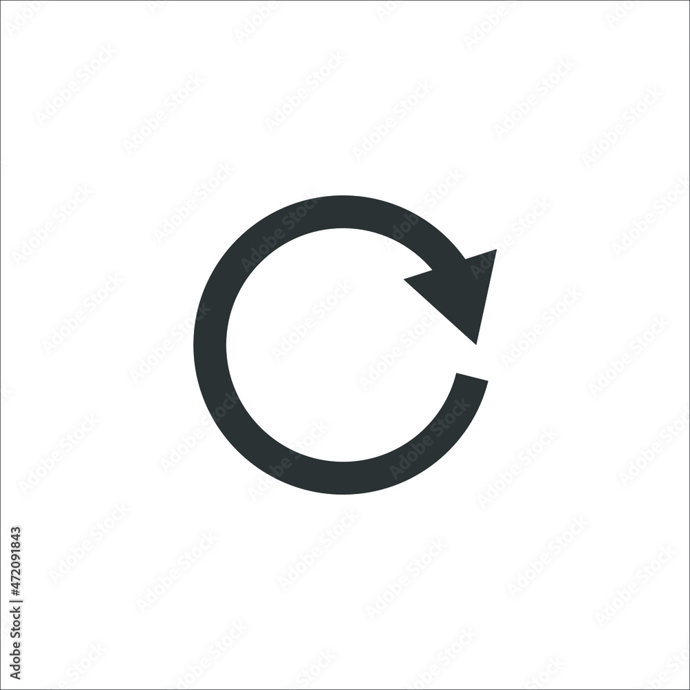Vector sign of the rotation symbol is isolated on a white background ...