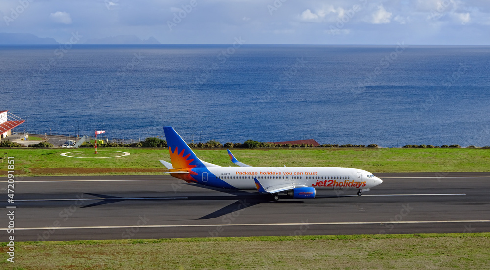 Boeing 737 800 Jet2.com at Madeira Airport, Madeira Island, Portugal ...