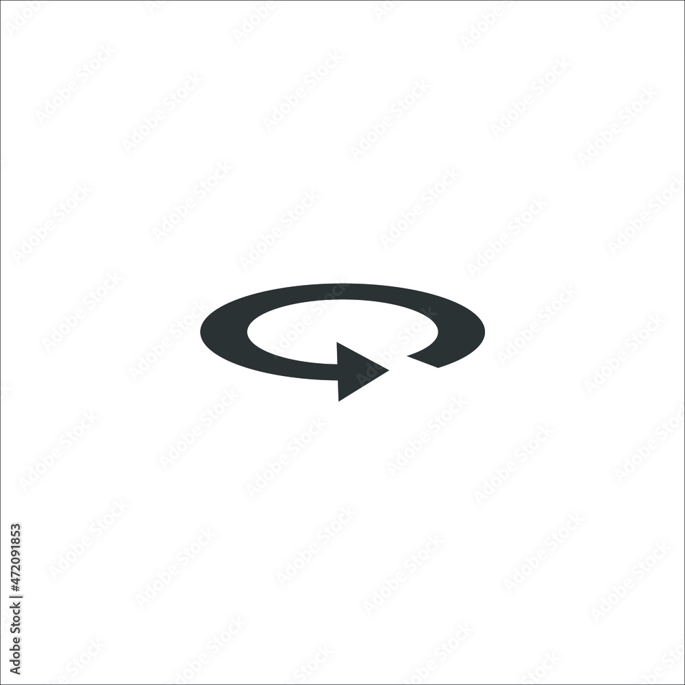 Vector sign of the rotation symbol is isolated on a white background ...