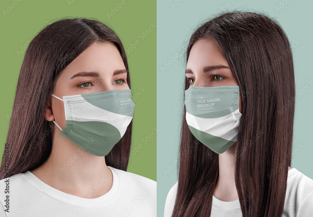 2 Medical Protective Face Mask Mockups Stock Template | Adobe Stock