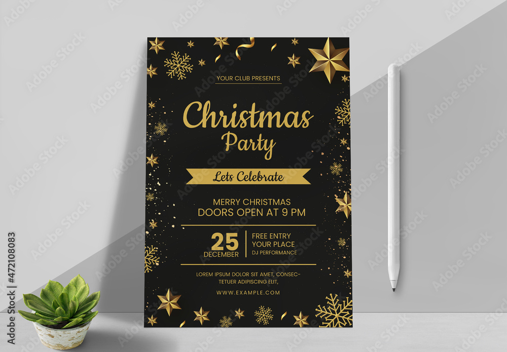 Christmas Party Layout Design Stock Template | Adobe Stock