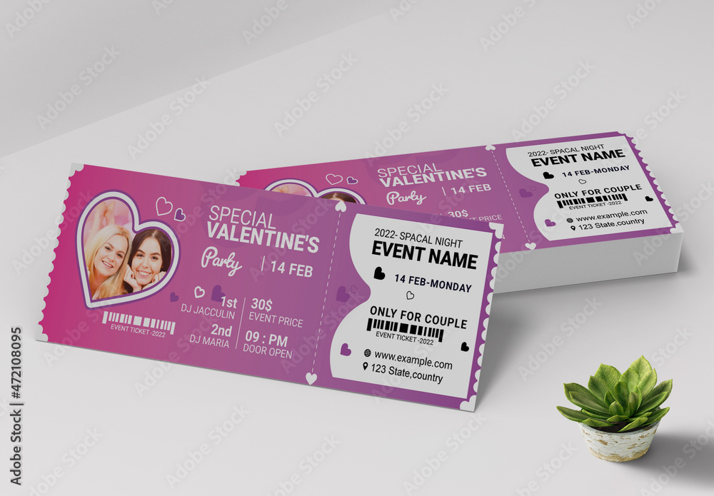 Event Ticket Design Layout Stock Template | Adobe Stock
