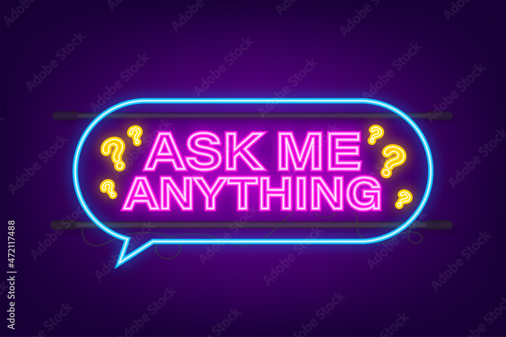 Ask me anything. Lettering for your blog, for online shop, for tags and banners. Vector ...