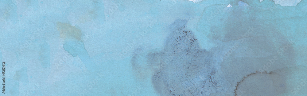 Blue watercolor banner background, art abstract surface watercolour ...