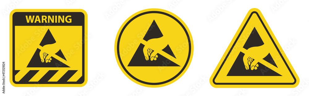 Caution Electrostatic Sensitive Device (ESD) Symbol Sign On White ...