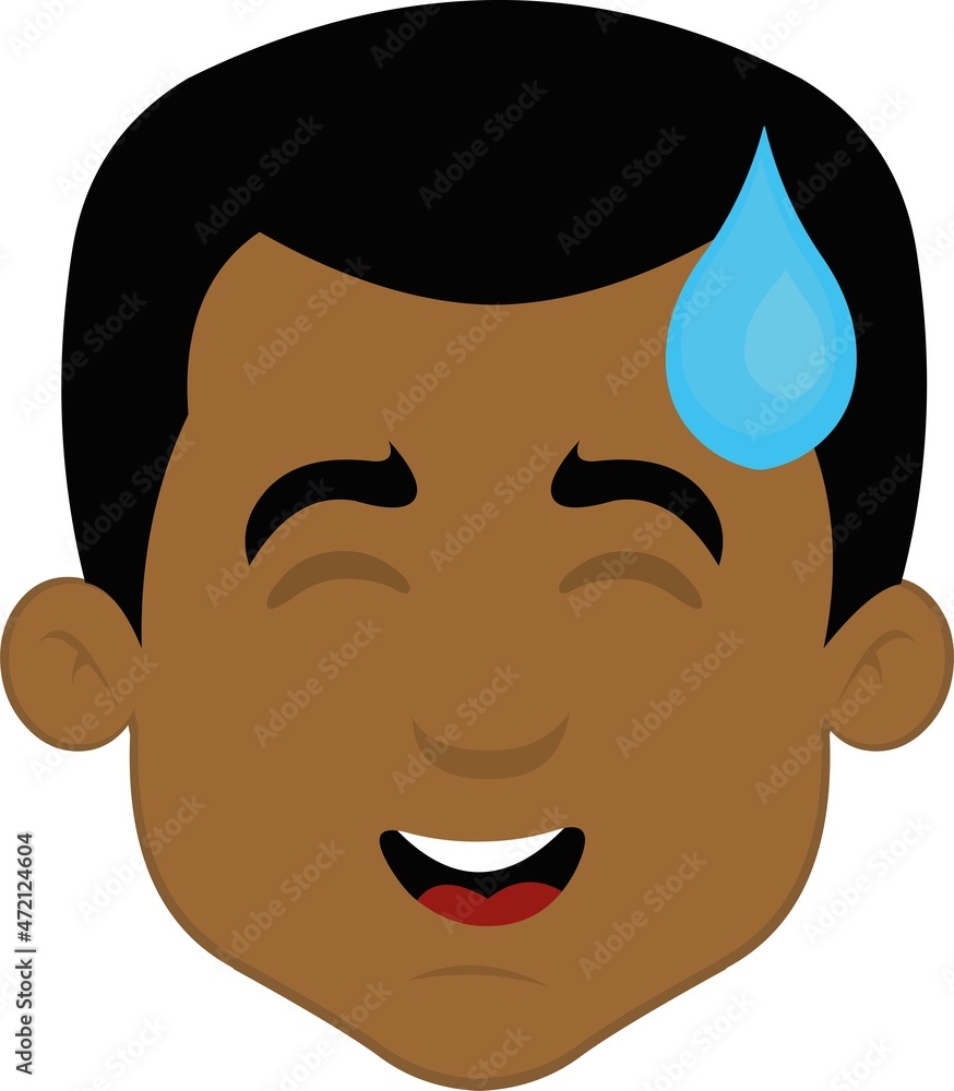 Vetor de Vector illustration of a cartoon man's face with an expression ...
