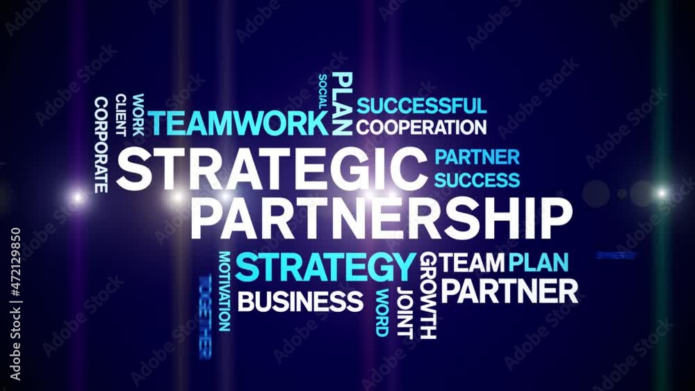 Vidéo Stock 4k Strategic Partnership Animated Tag Word Cloud;Text ...