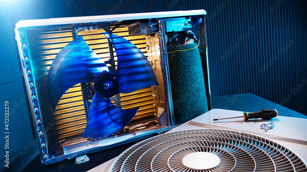 Fan, electrical engine and hydraulic module of a modern air conditioner ...