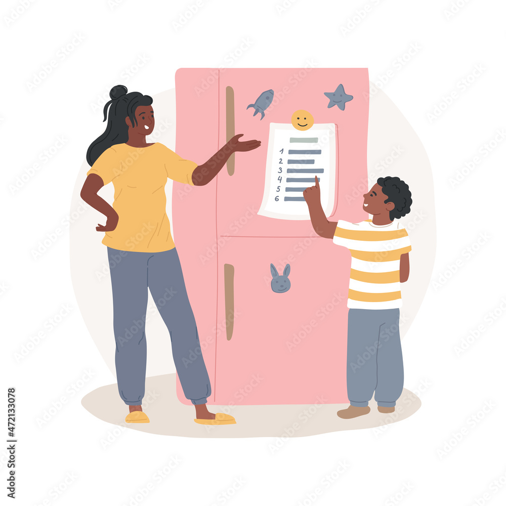 Rules checklist isolated cartoon vector illustration. Household rules ...