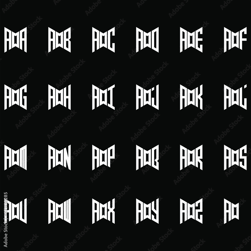 ADA to ADZ letter logo creative design, Multiple triple letter logo ...