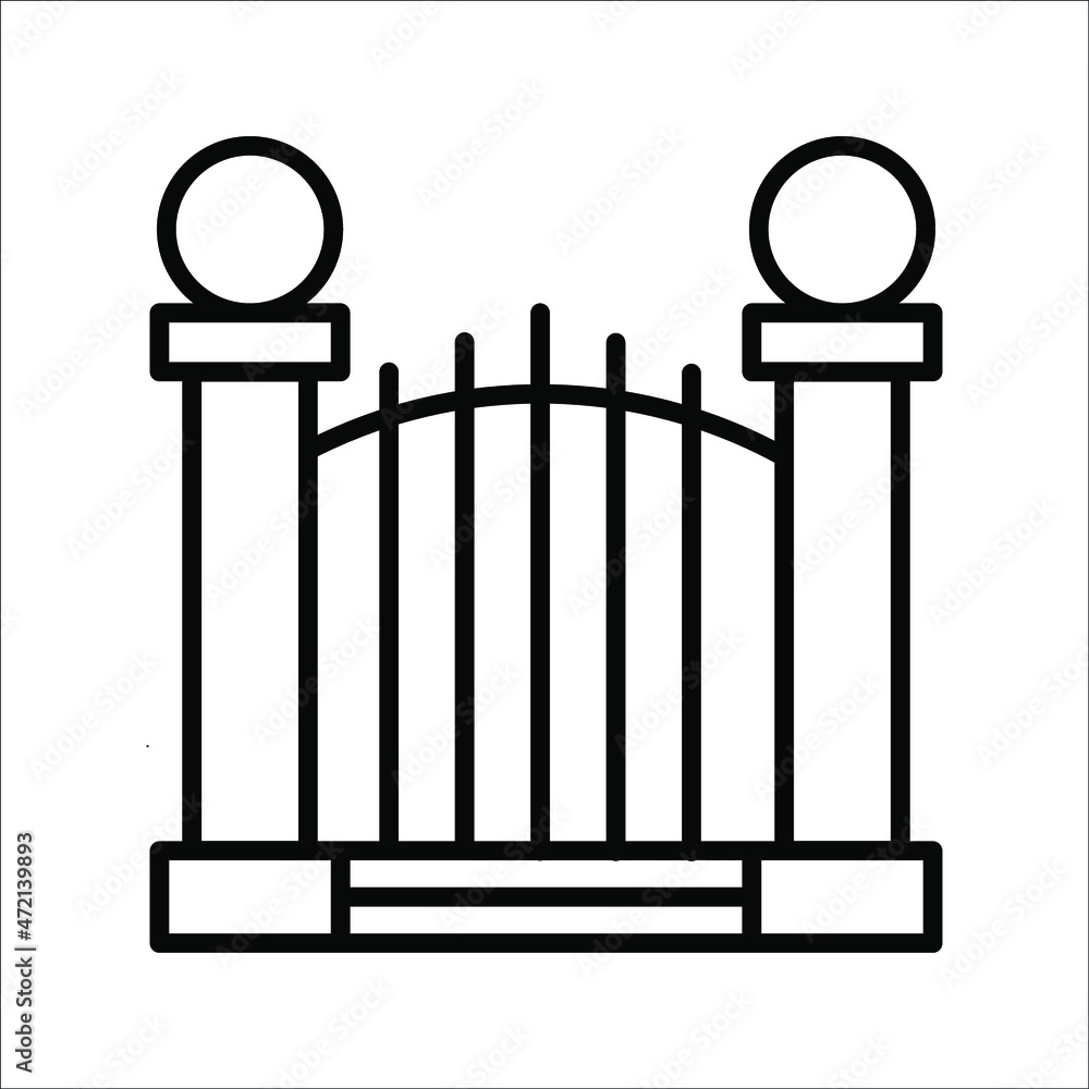 Gate icon. Garden gate icon in trendy flat style isolated on white ...