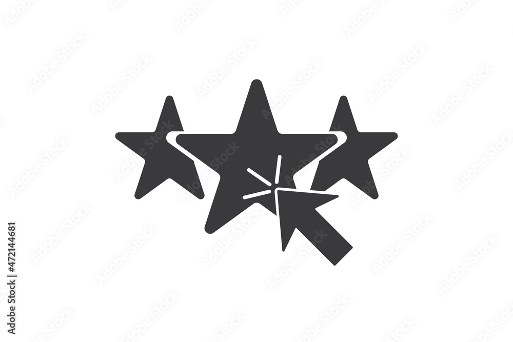 Click rating sign. Ranking star icon on white background for website ...