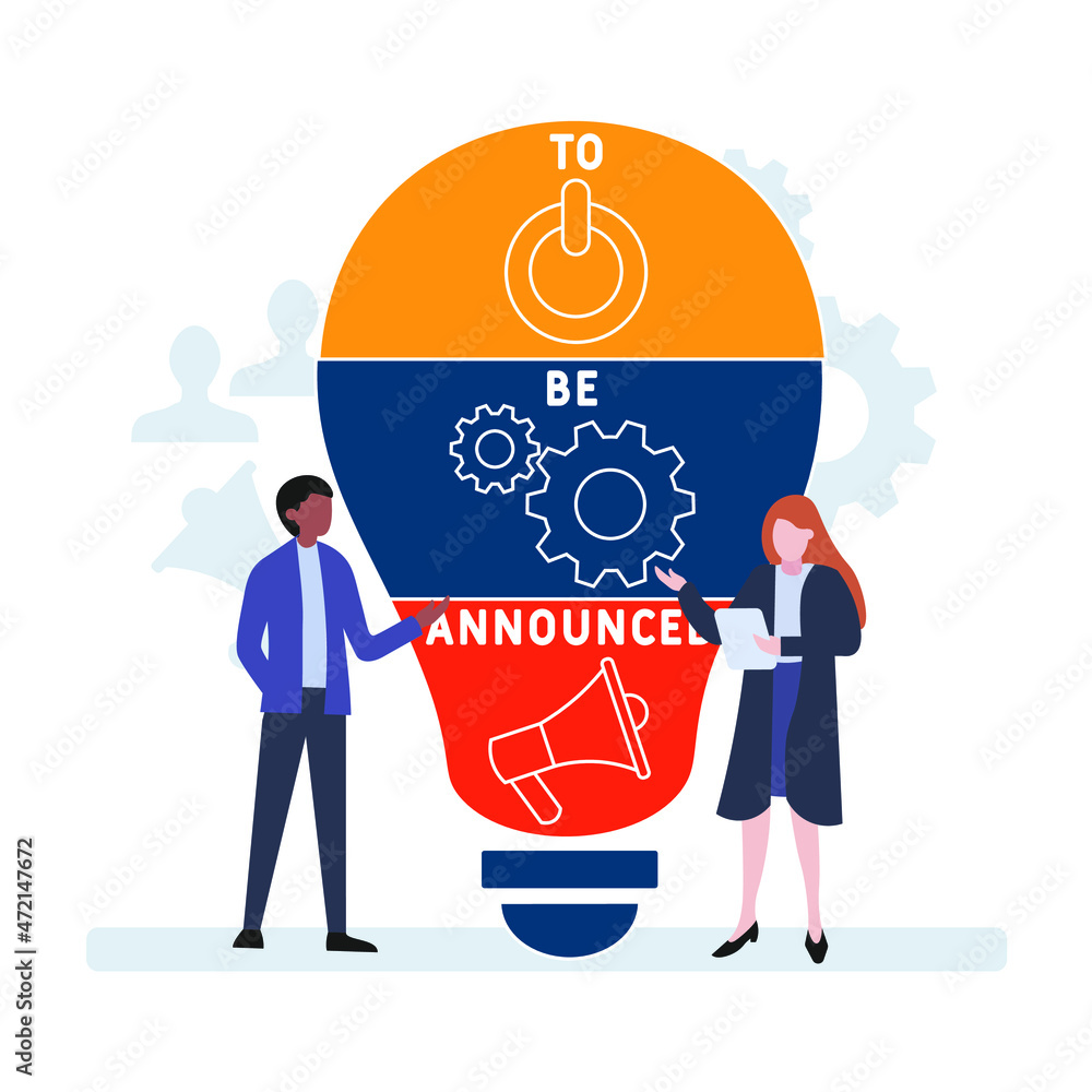 TBA - To Be Announced acronym. business concept background. vector ...