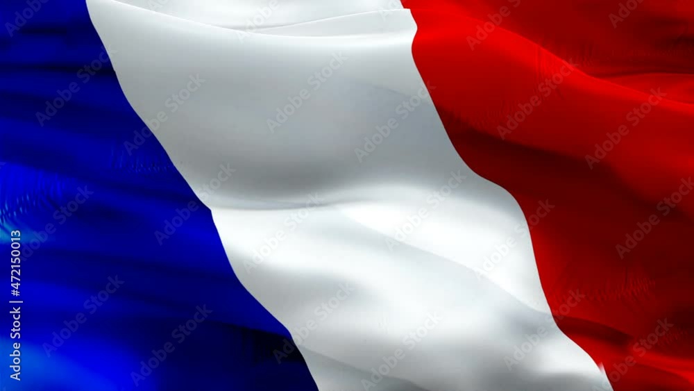 French flag video waving in wind. Realistic French Paris Flag ...