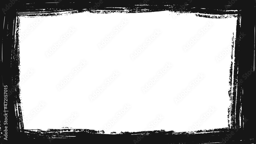 Black grunge frame for stories and social network media 16 9. Template ...