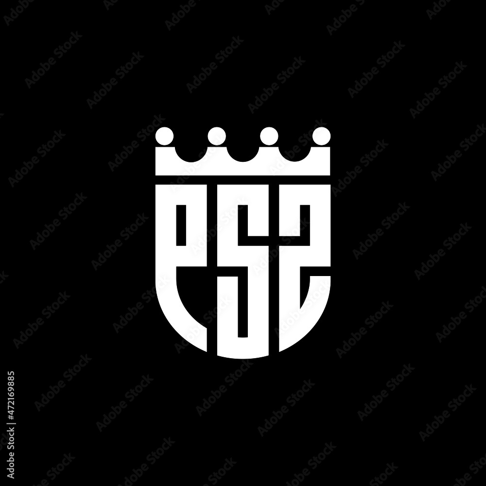 PSZ letter logo design with black background in illustrator, vector ...