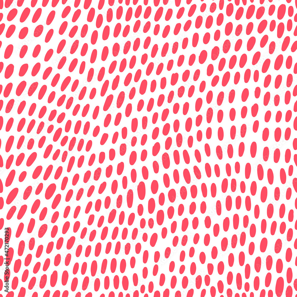 Seamless simple vector pattern with red dots. Hand drawn speckled ...