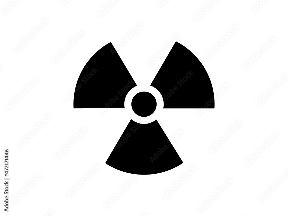 The symbol of radiation and danger in a triangle. A warning sign about ...