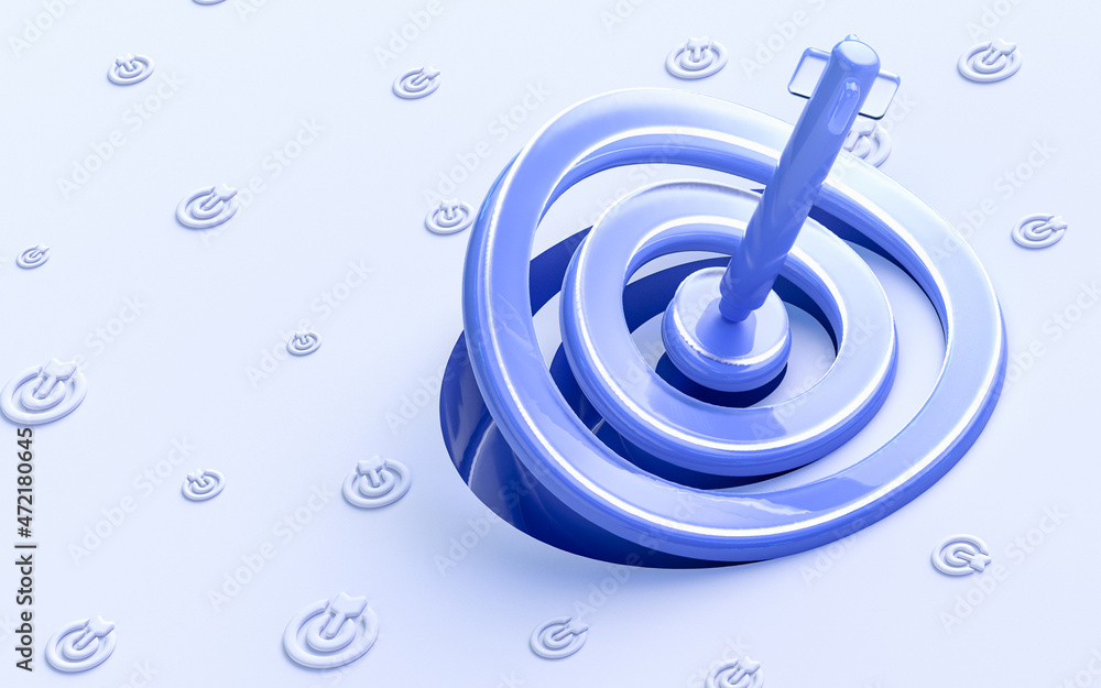 bullseye arrow sign folding on white background 3d render concept for ...