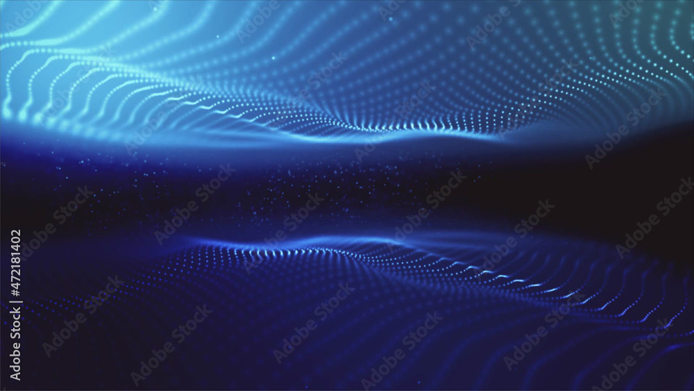 Abstract blue, space background with moving dots Stock Illustration ...