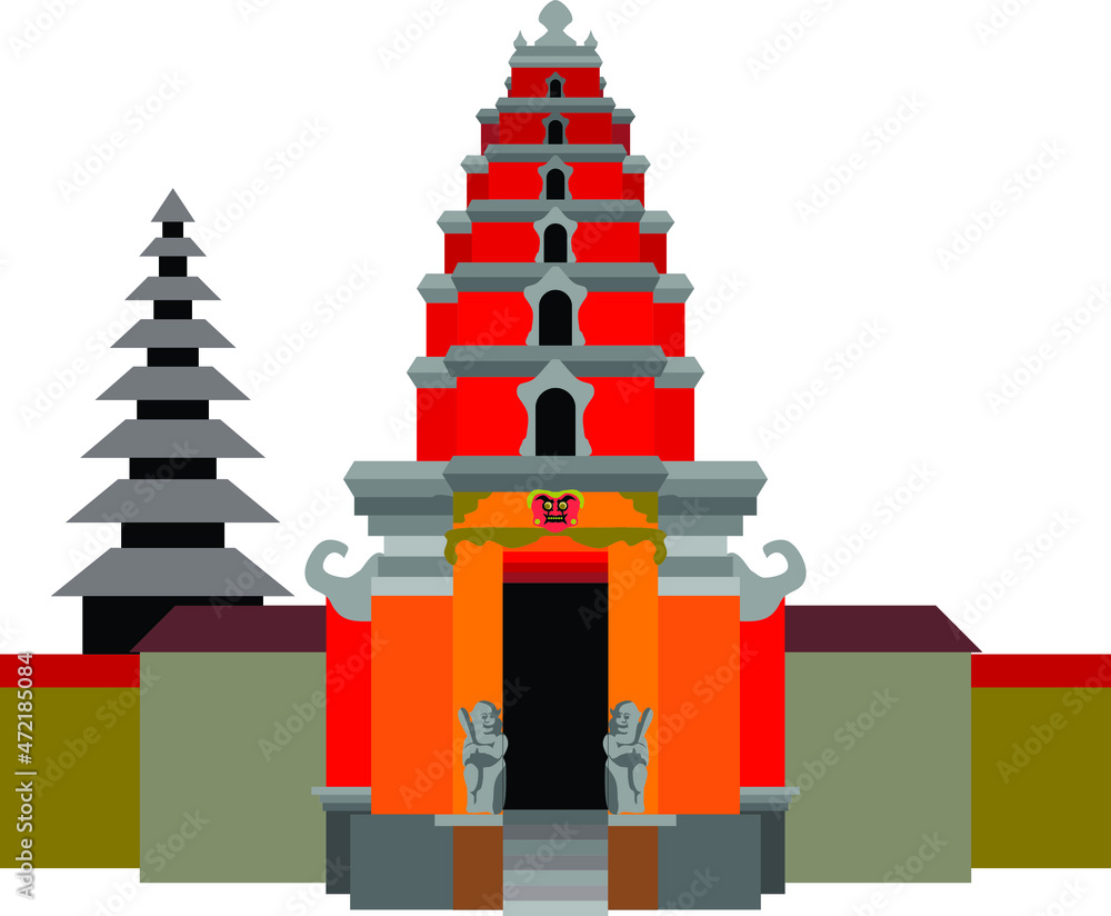 Balinese Hinduisme Temple Worship Building Stock Vector | Adobe Stock