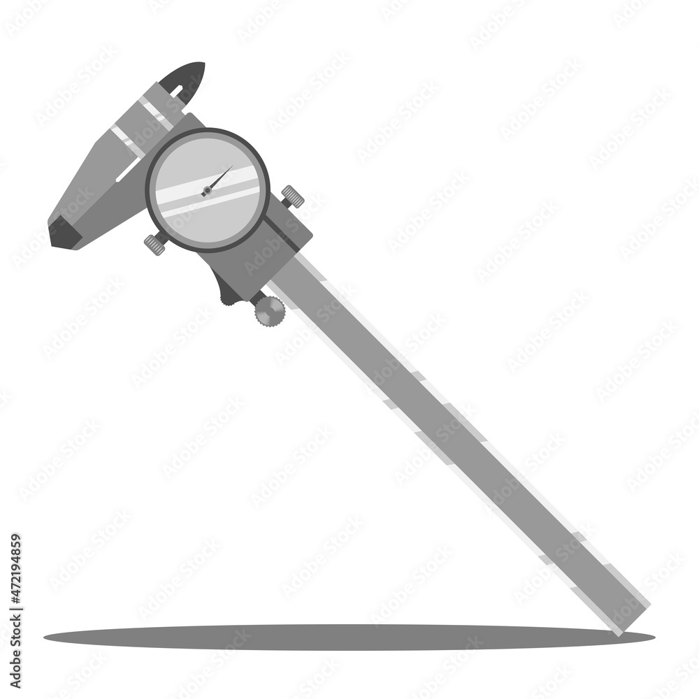 analog vernier caliper flat icon vector for measuring tool, engineer ...