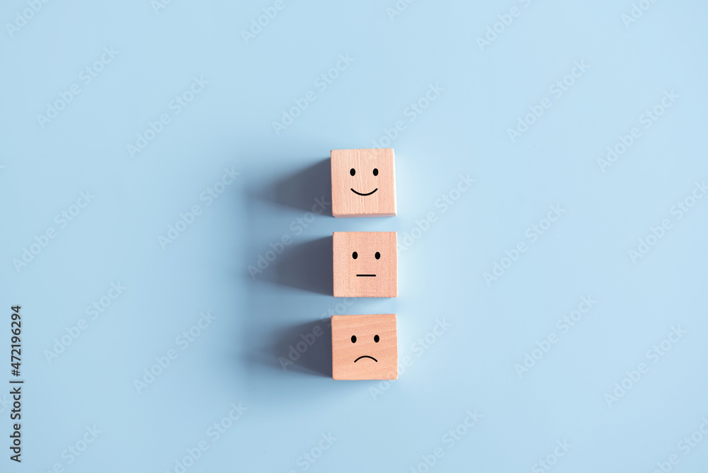 Set of emoji emoticons with sad and happy mood, evaluation, Increase ...