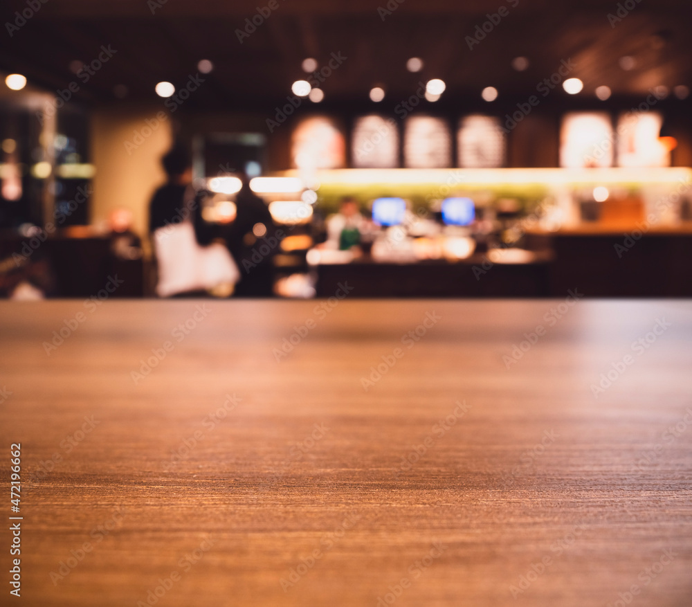 Table top counter Blur Bar restaurant Interior background Stock Photo ...