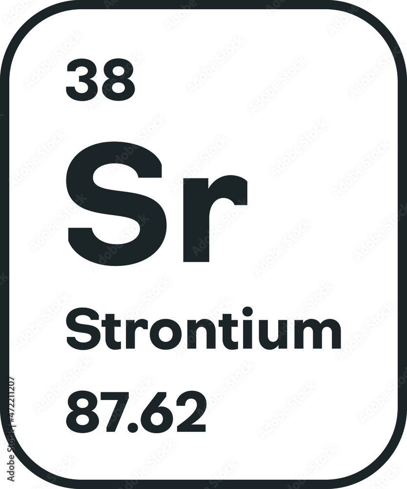 Symbol of chemical element Strontium as seen on the Periodic Table of ...