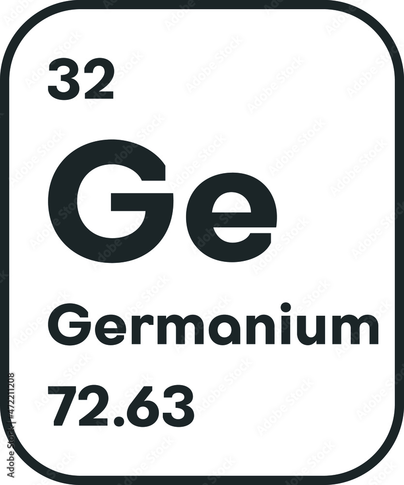 Symbol of chemical element Germanium as seen on the Periodic Table of ...
