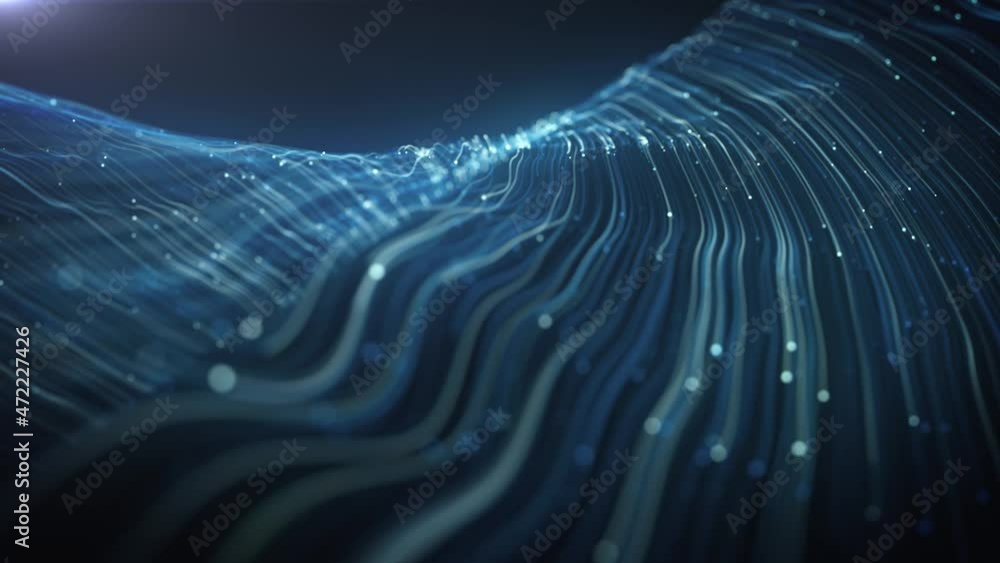 Abstract Light Fiber Strings Flowing Background Loop/ 4k animation of ...